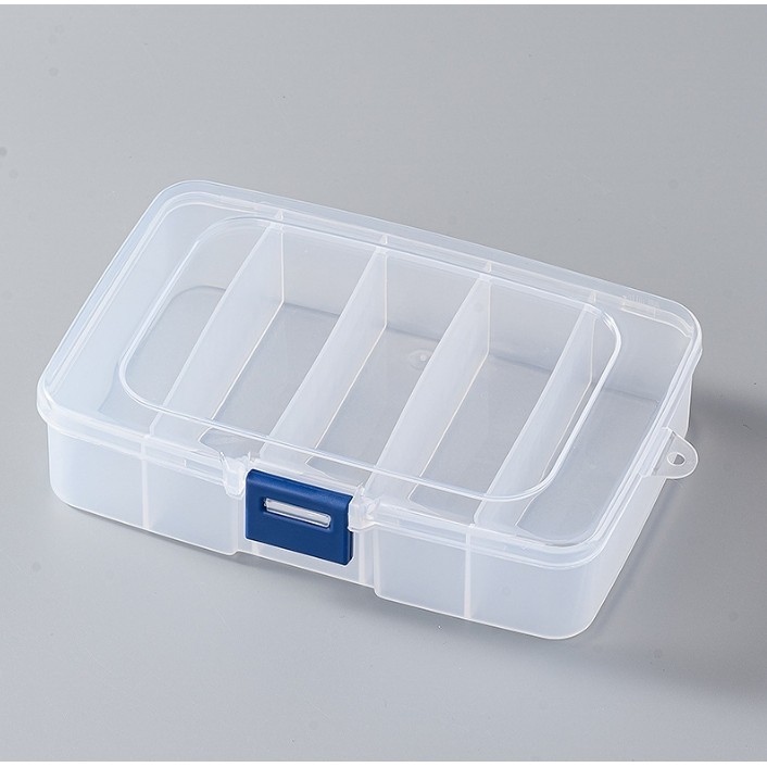 5 Grid Detachable Transparent Plastic Storage Box Small Accessories ...