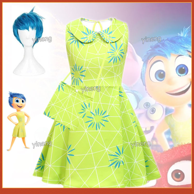 Joy Cosplay Costume for Kids Girl Inside Out 2 Movie Halloween Party ...
