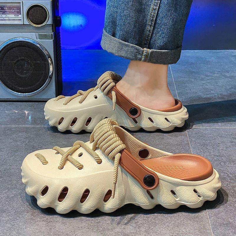 Hole Shoes Men's Slippers Summer Outdoor Wear Drooping Sandals Men's ...