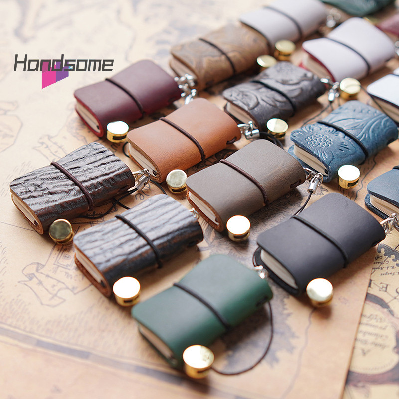 Handsome- Vintage Mini Leather Pocket Notebook Creative Retro Notepad ...
