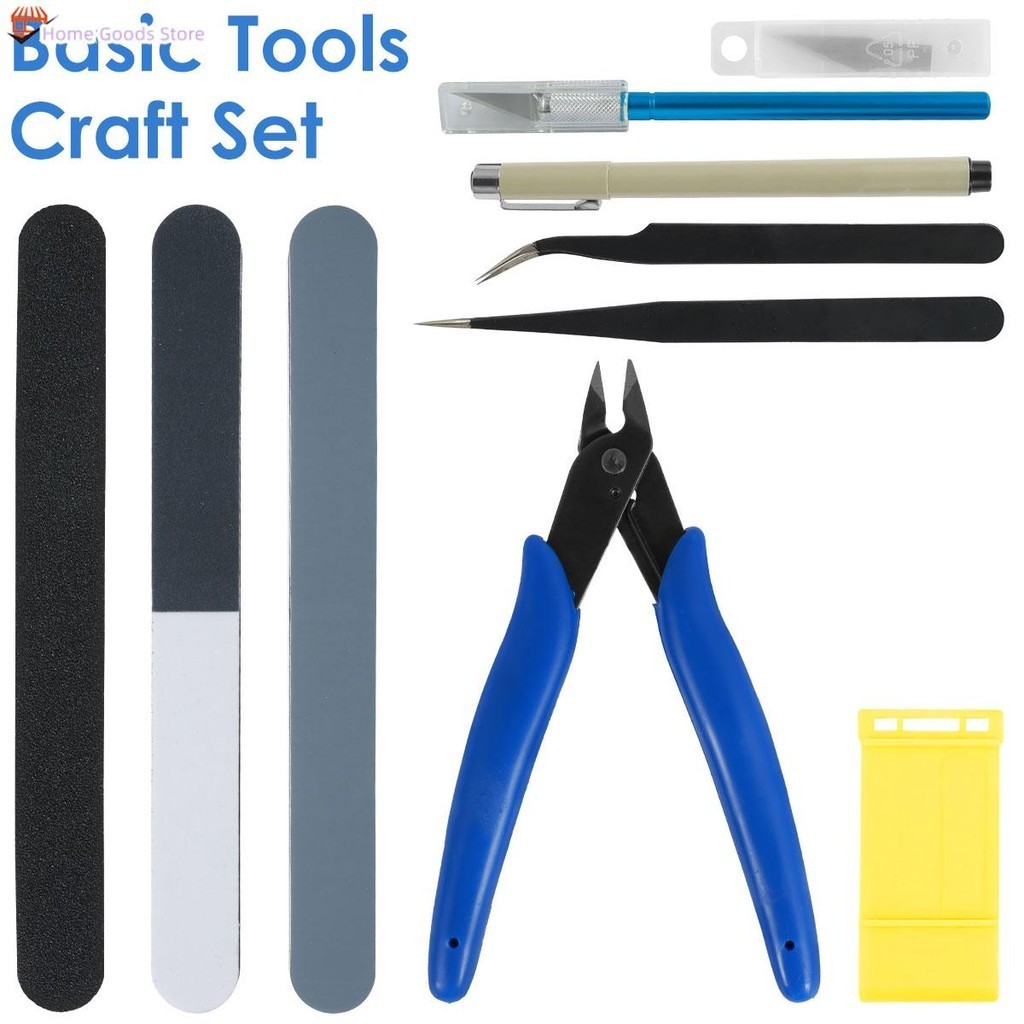 9Pcs Modeler Basic Tool Set Complete Portable Hobby Building Tool Kit ...
