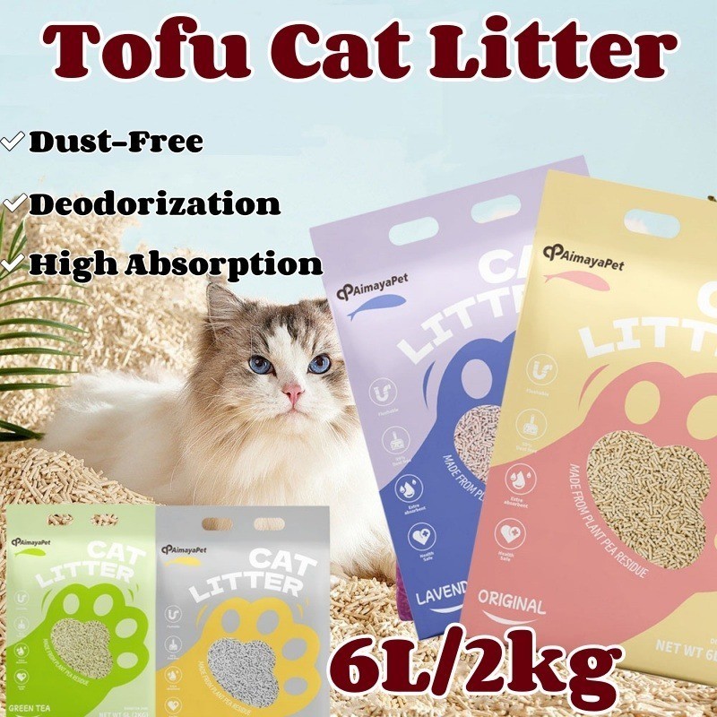 Aimayapet Tofu Cat Litter 6L Fast Clumping High Absorbent Dust-Free ...