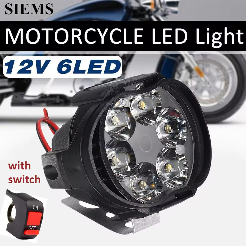 Motorcycle 6LED Headlight Fog Light High Bright Led Lights Lamp for ...