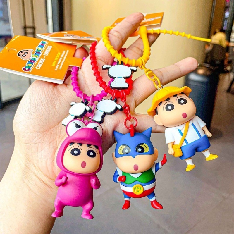 Crayon Shin Chan Keychain Cartoon Characters Doll Pendant Gift Key Ring ...