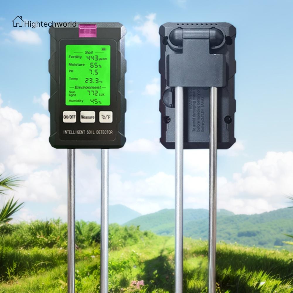6 in 1 Digital Multifunction Soil Meter LCD Backlight Moisture Sunlight ...