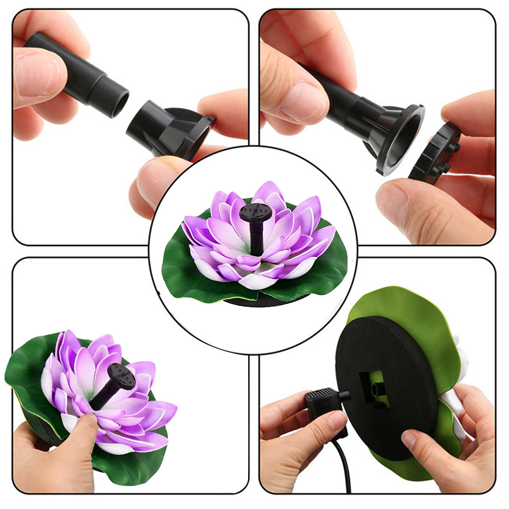 Lotus Solar Water Fountain Brushless Pump Solar Powered Fountain Pond ...