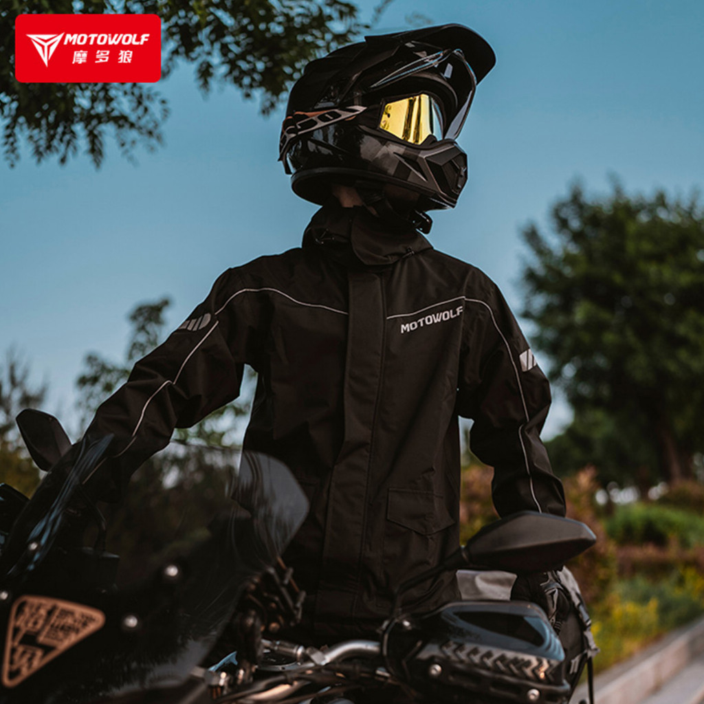 MOTOWOLF V3 Raincoat Set (Jacket + Pants + Pouch) MDL0403B | Shopee ...