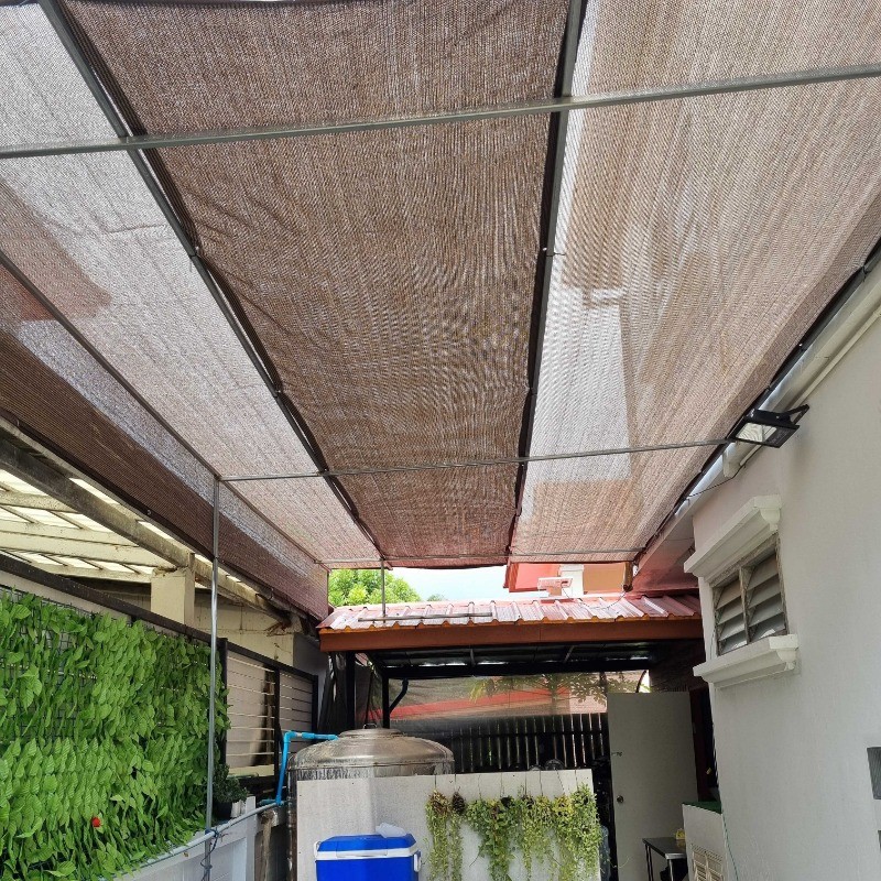 Brown Color Privacy Fence Sun Shade Net Balcony Garden Shades Awnings ...