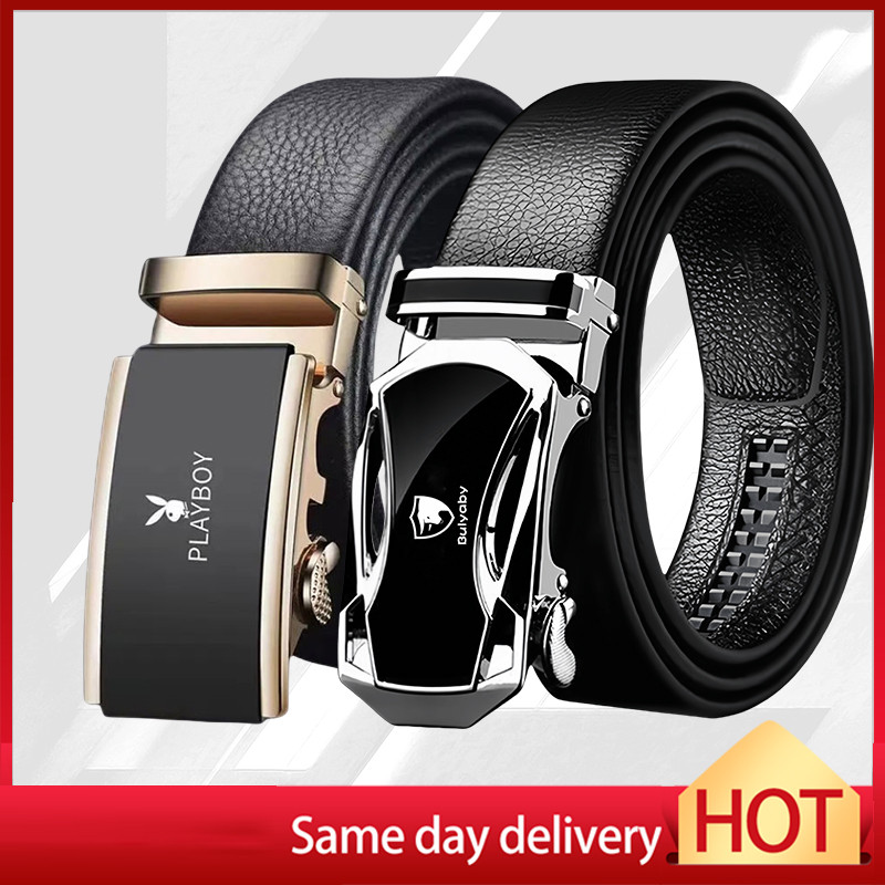 Security guard accessories Electroplating Automatic Leather Strap Belt For Men | Shopee Philippines