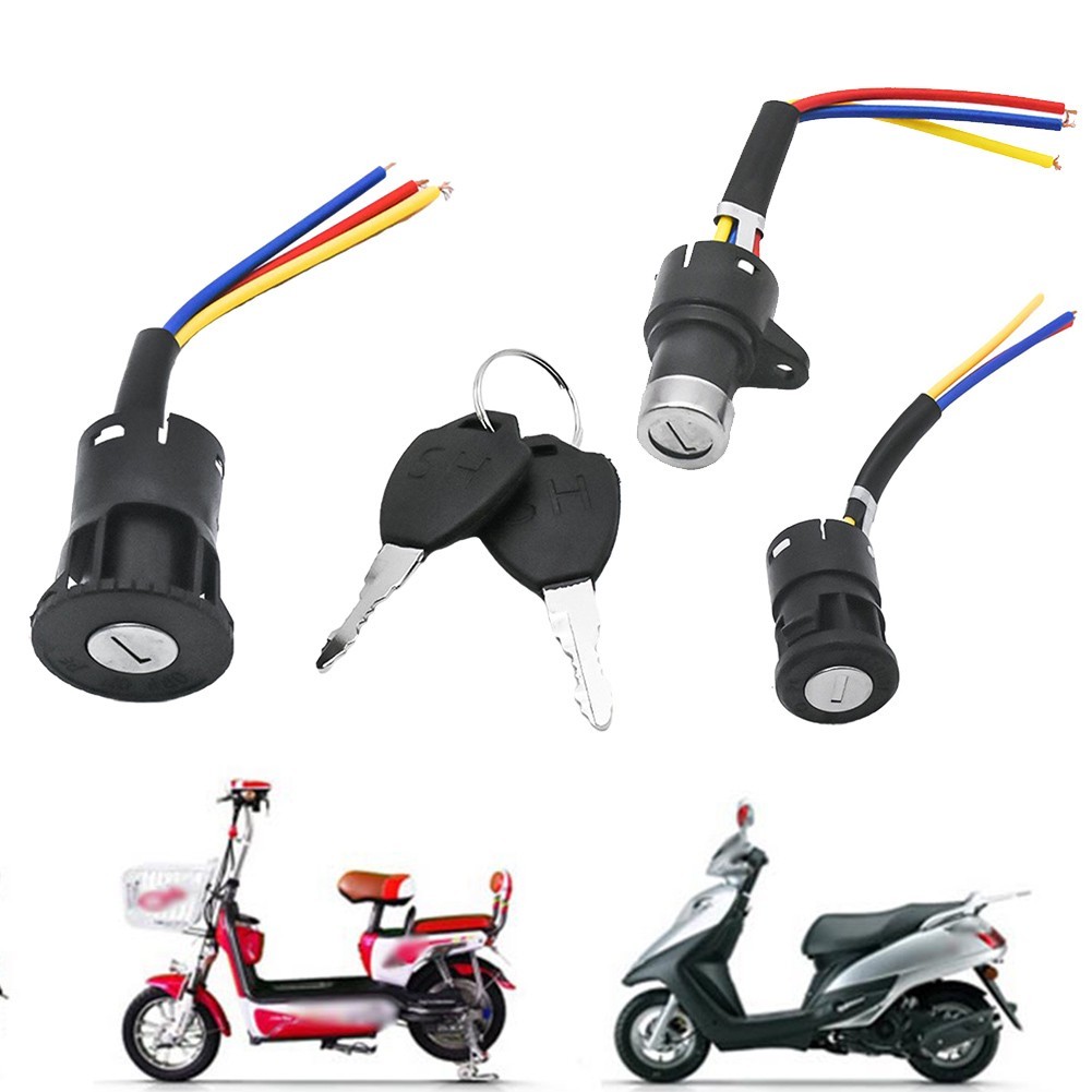 Reliable Lock+Key Set for Electric Scooter Ignition Switch 3 Wire ...
