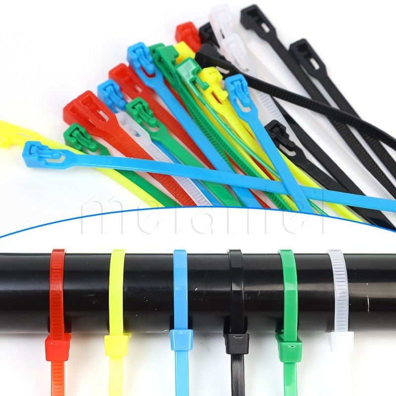 Plastic Nylon Cable Zip Ties - Reusable, Adjustable - Heavy Duty Binder ...