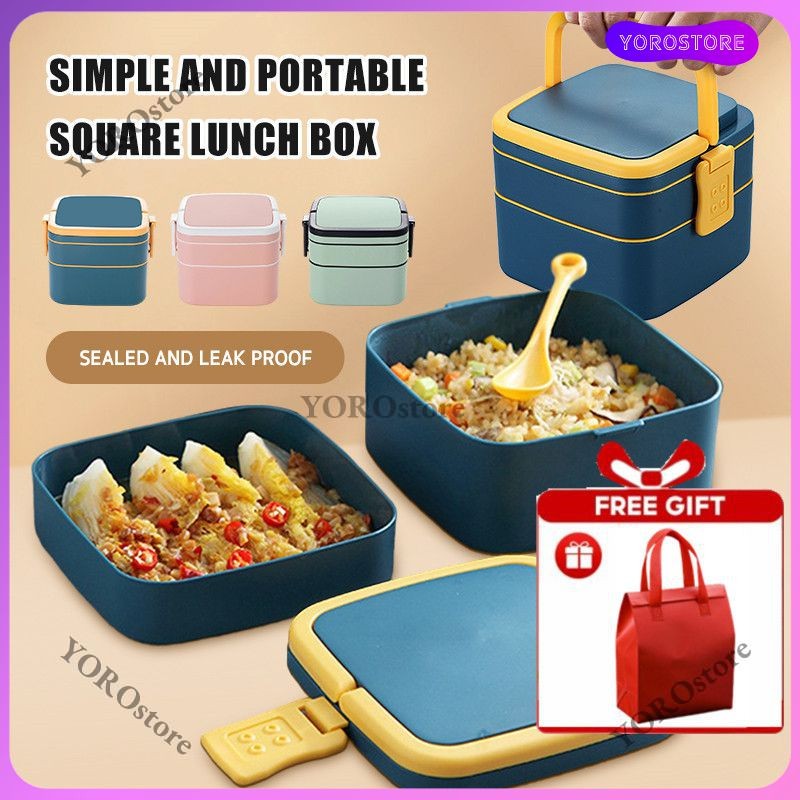 2 Layer Lunch Box Microwaveable Thermal Bento Box Lunch Box for Kids ...