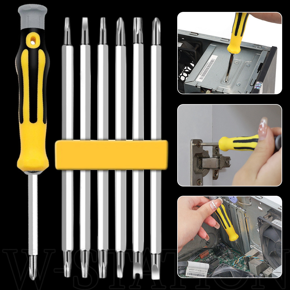 Y/U-shaped Magnet Screwdriver Kit - 6-in-1 Plum Shaped Double Head ...