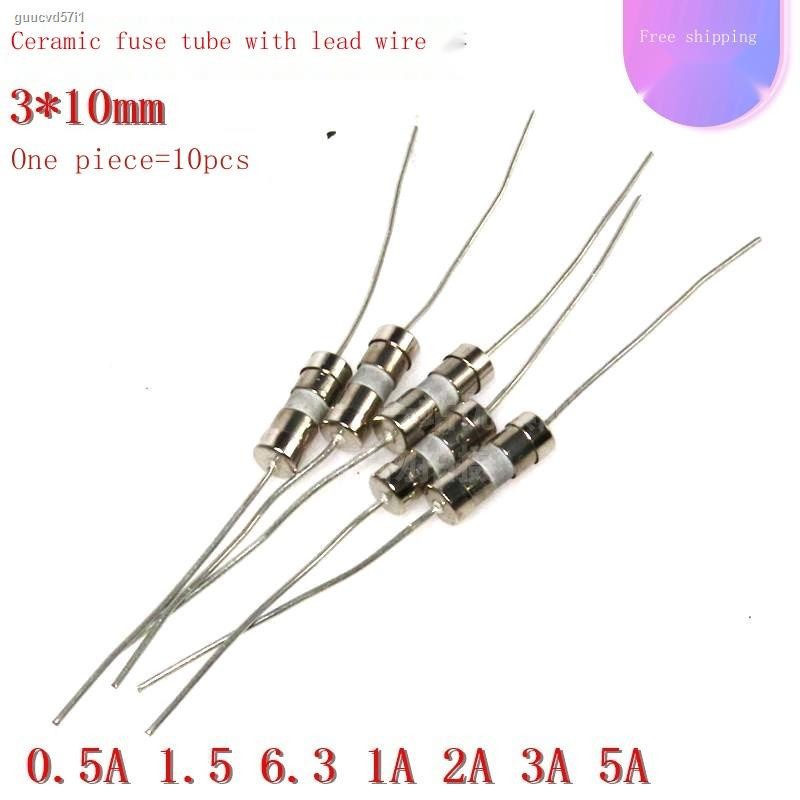 10 ceramic fuses with feet 3x10MM 3*10 fuses ceramic fuses 250V fuse ...