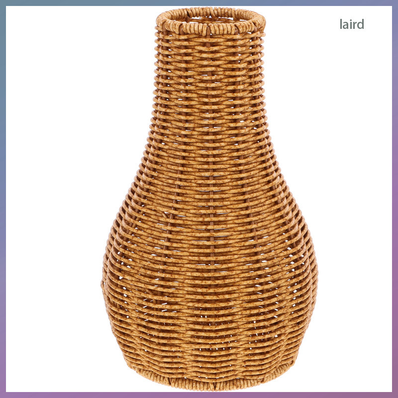 Imitation Rattan Vase Flower Pots Woven Holder Plastic Dried Wicker ...
