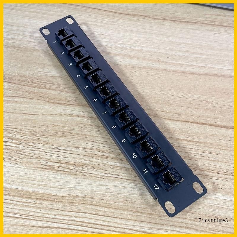 Fir 12 Port CAT5e RJ45 Pass-Thru Patch Panel with Mounting Bracket for ...