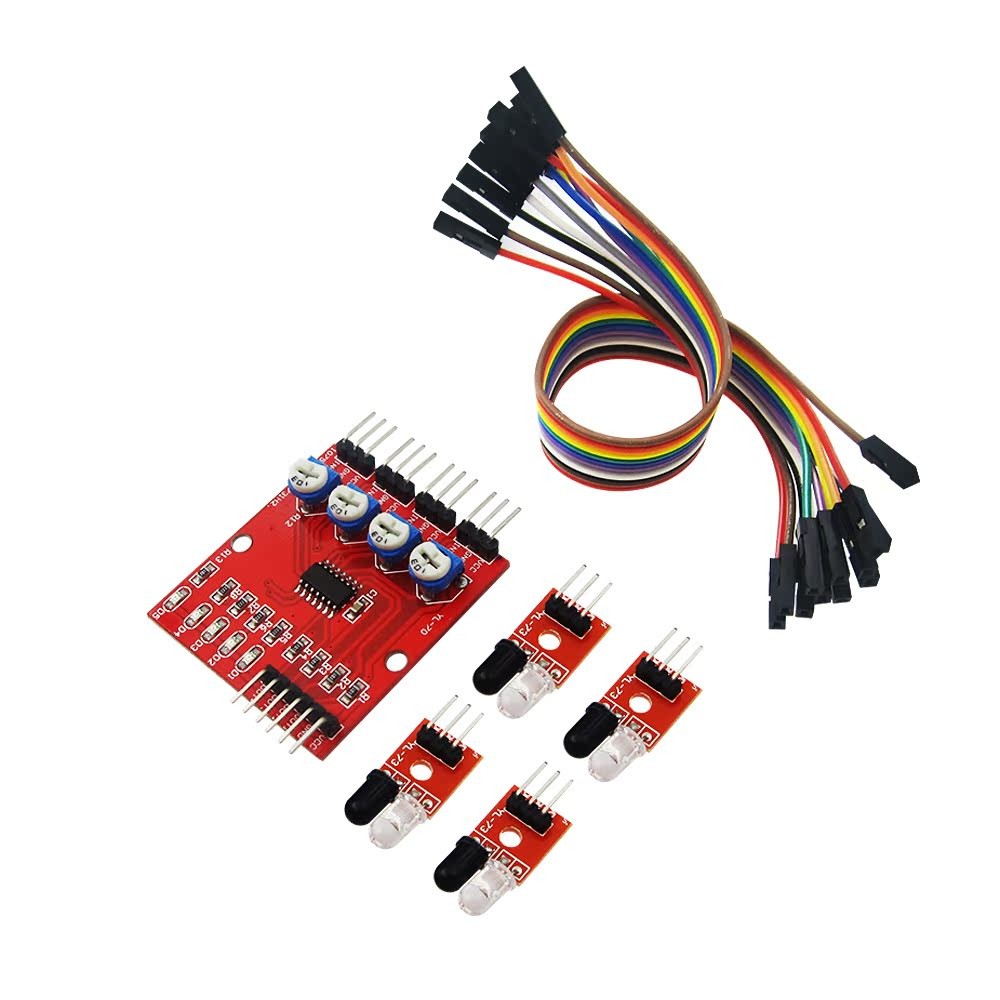 Four Way 4 Channel Infrared Detector Tracing Transmission Line Obstacle Avoidance Sensor Module ...
