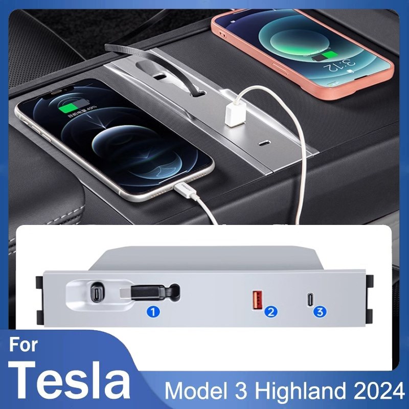 For Tesla Model 3 Highland Quick Charger USB PD Type C Shunt Hub ...