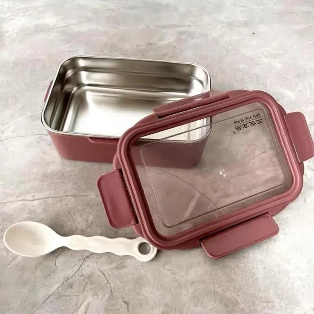 Stainless Steel Divided Bento Box Japanese Double-Layer Student ...