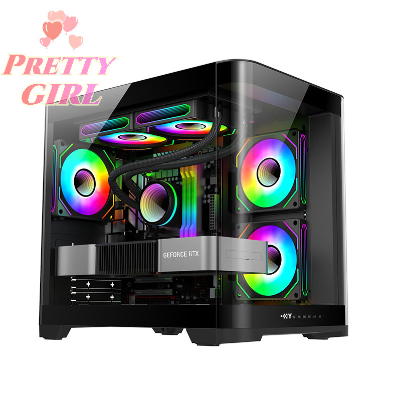 [Pretty ggirl] 270 Degree Transparent Curved Surface PC Case Desktop ...