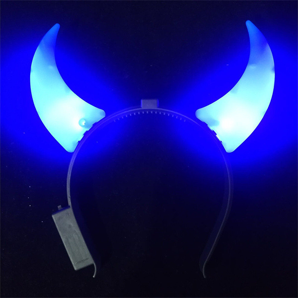 LED Devil Horns Headband, Red Devil Horns Glitter Headwear Costume For ...