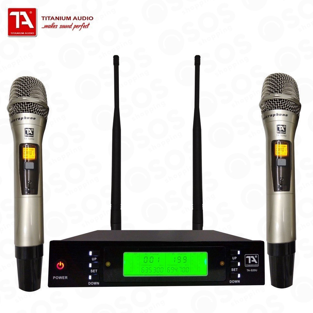 TITANIUM Dual Channel Wireless Microphone UHF Programmable 200CH (KTV ...