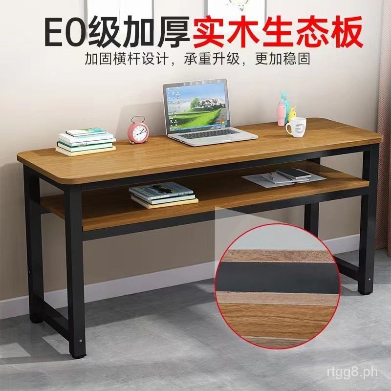 Solid Wood Desk Computer Desk Desktop Home Writing Study Table Double ...