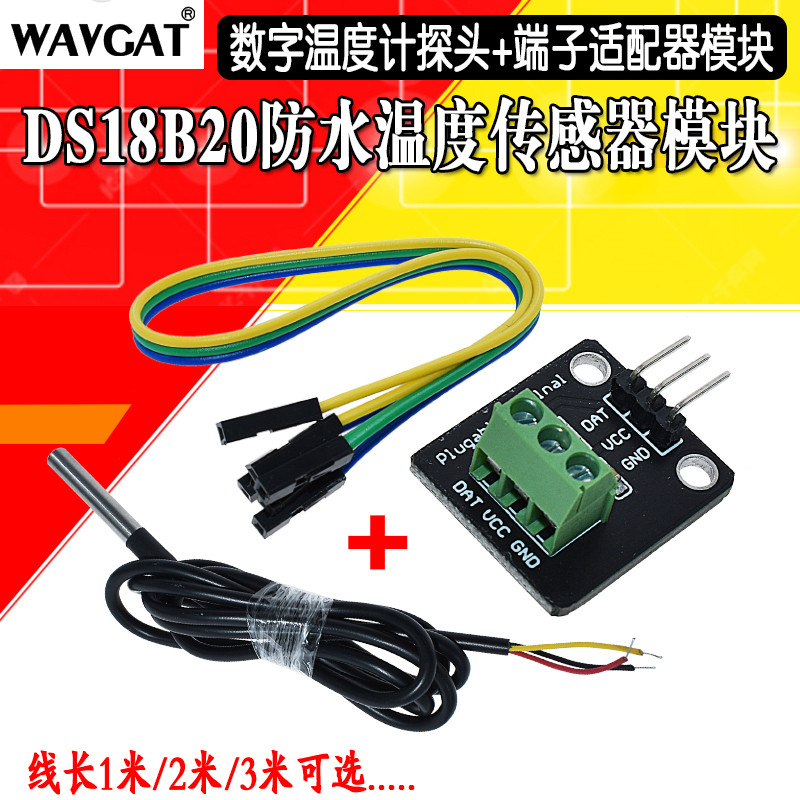 Ds18b20 Waterproof Temperature Sensor Module Digital Thermometer Probe ...