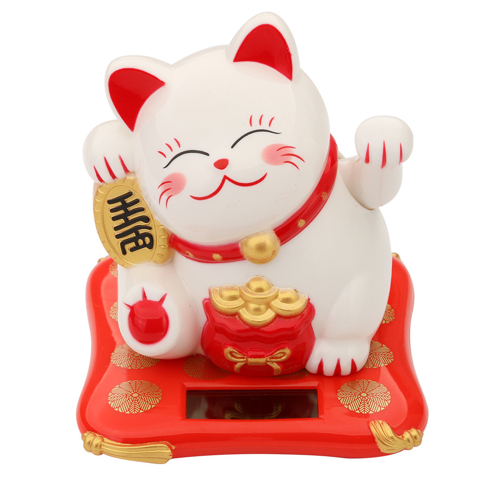 2.5 inch Wave Hand Cat Maneki Neko Lucky Cat Solar Waving Cats Good ...