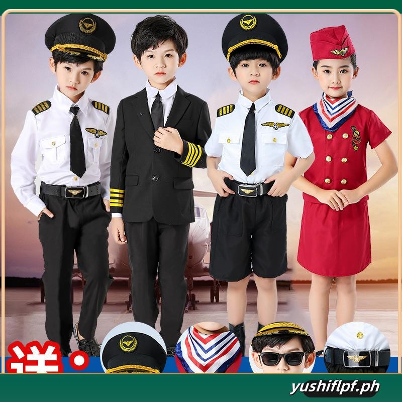 Congme Airline Pilot Captain Costume for Kids Boys Girls Captain ...