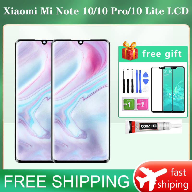 Original AMOLED Xiaomi Mi Note 10 Note 10 Pro Note 10 Lite LCD Display Touch Screen With Frame ...