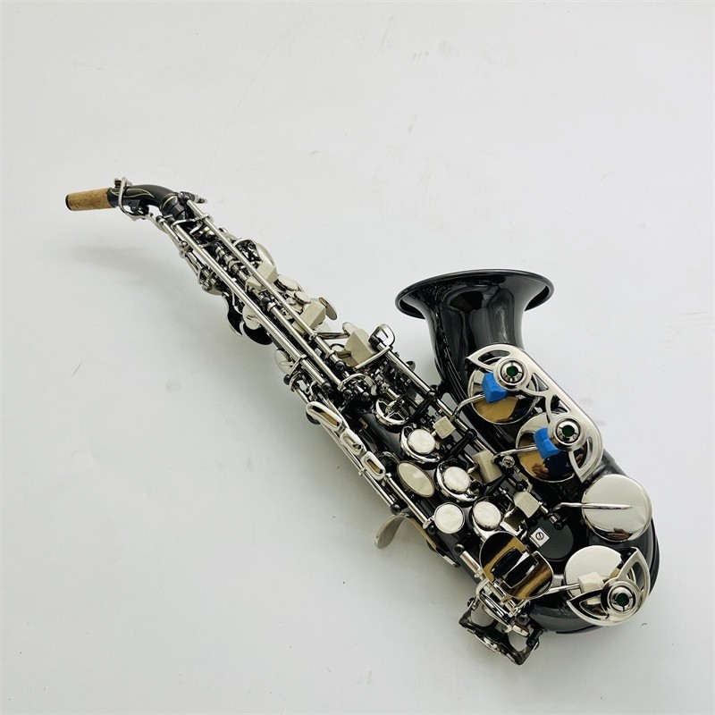 Real Pictures Soprano Curved Saxophone B Flat Black Nickel Plated ...