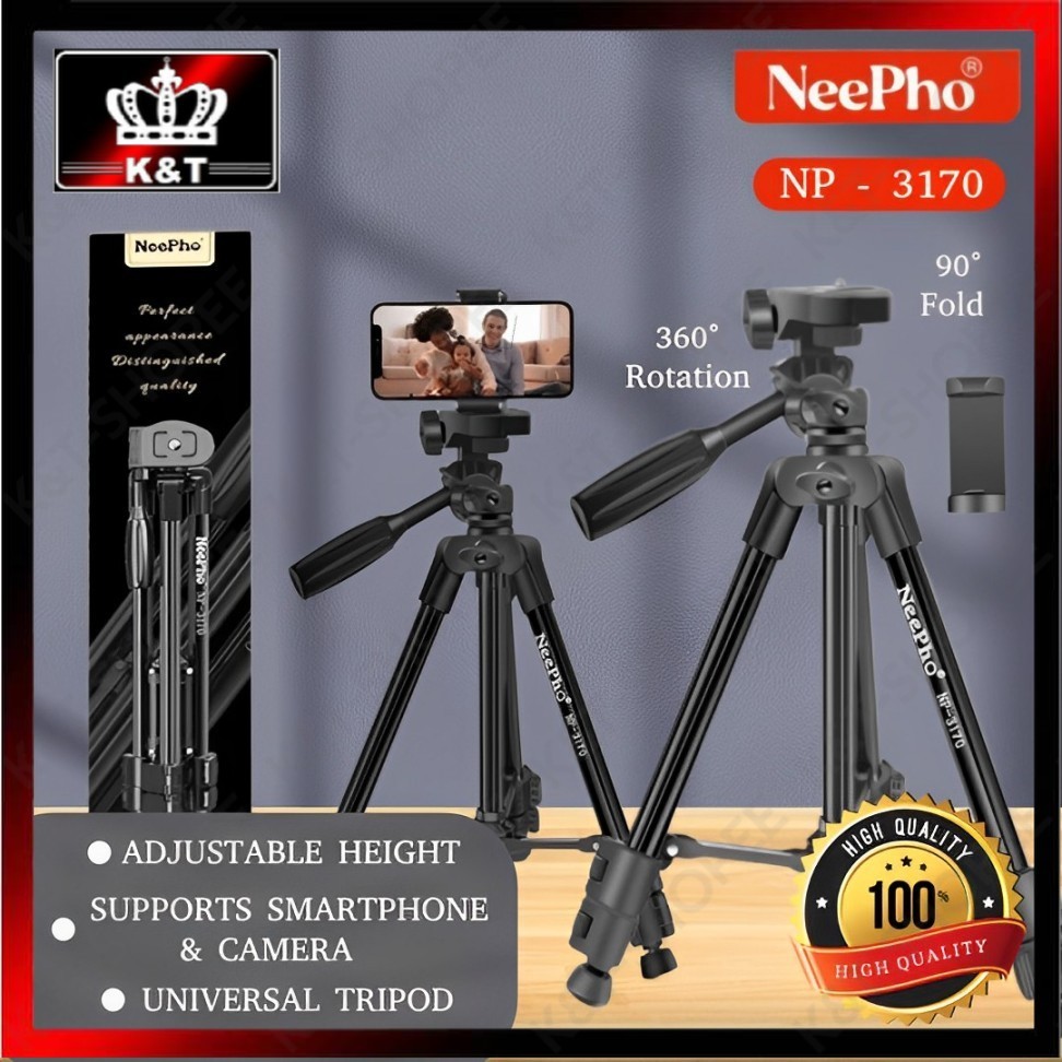 NeePho NP-3170s Professional Tripod Sturdy Camera Stand for Photography ...