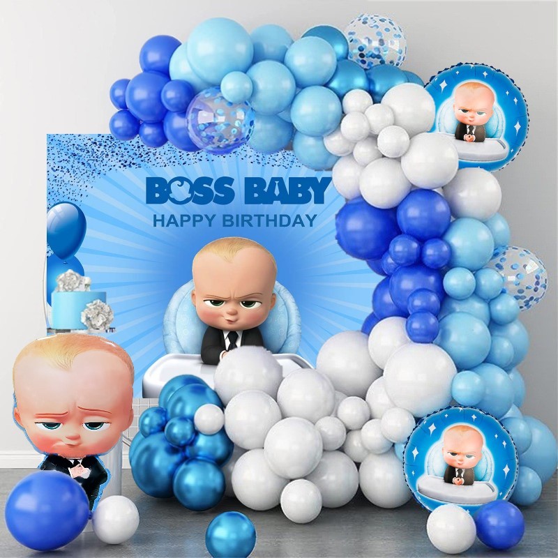 80Pcs Boss Baby Balloons Garland Arch Kit 40inch Number Balloon and ...