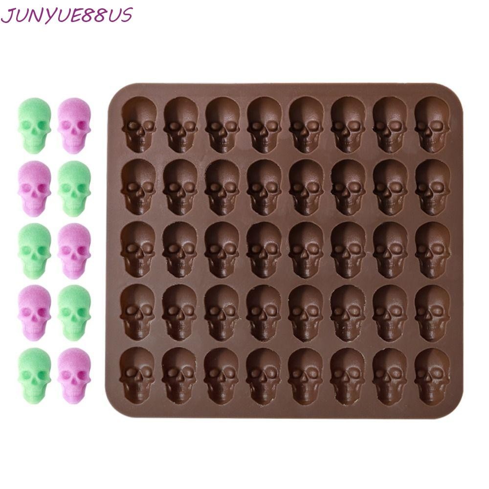 JUNYUE88US Skull Silicone Mold, 3D 40 Cells Skeleton Head Mold, Candy 2 ...