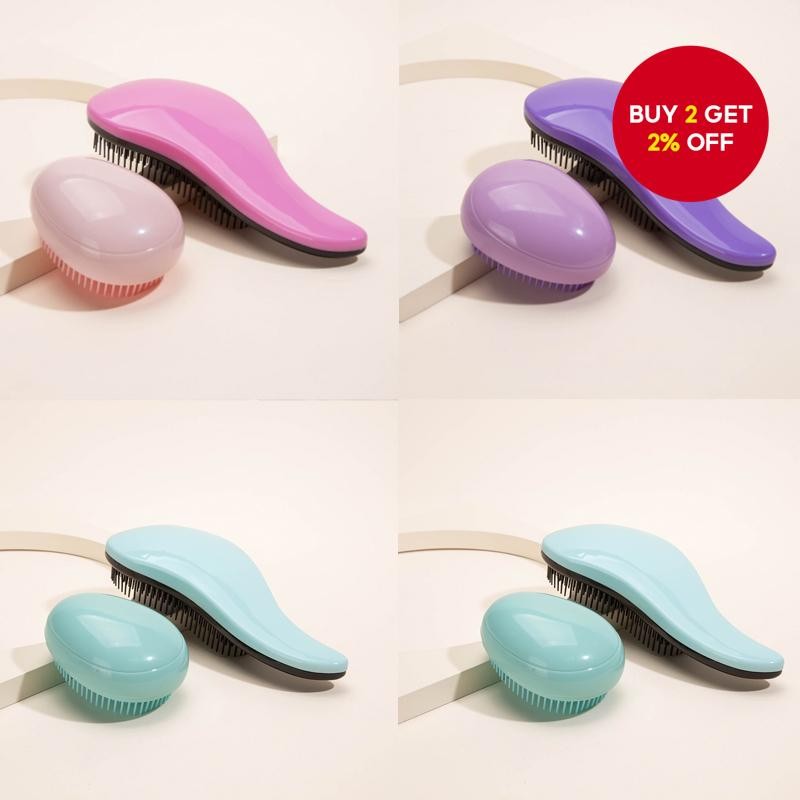 Solid Color Egg Hair Comb TT Comb Portable Travel Hairdressing Comb For ...