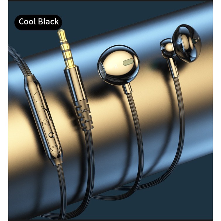 3.5mm Round Plug Earset in-ear Earphone Headset Wired Headphones with ...