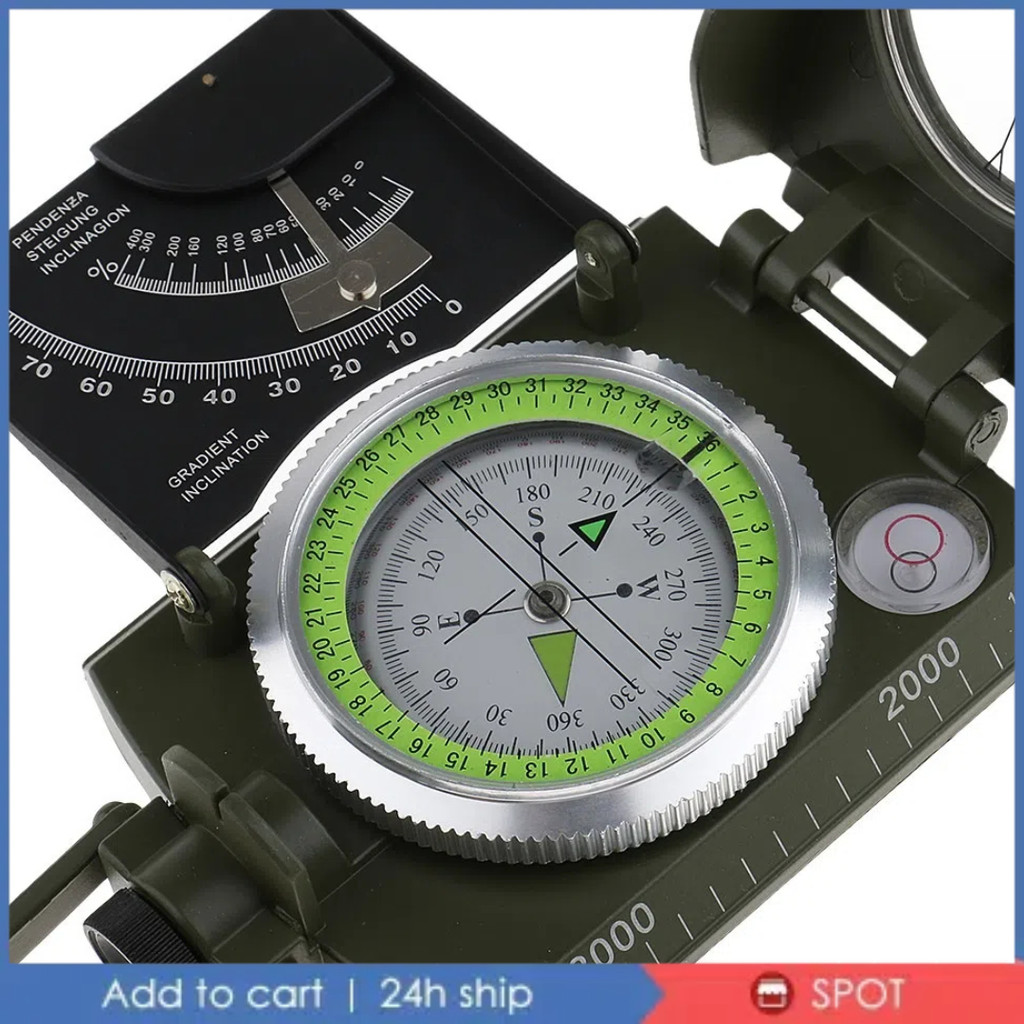 [24H SHIP] Professional Geology Metal Sighting Compass for Camping ...