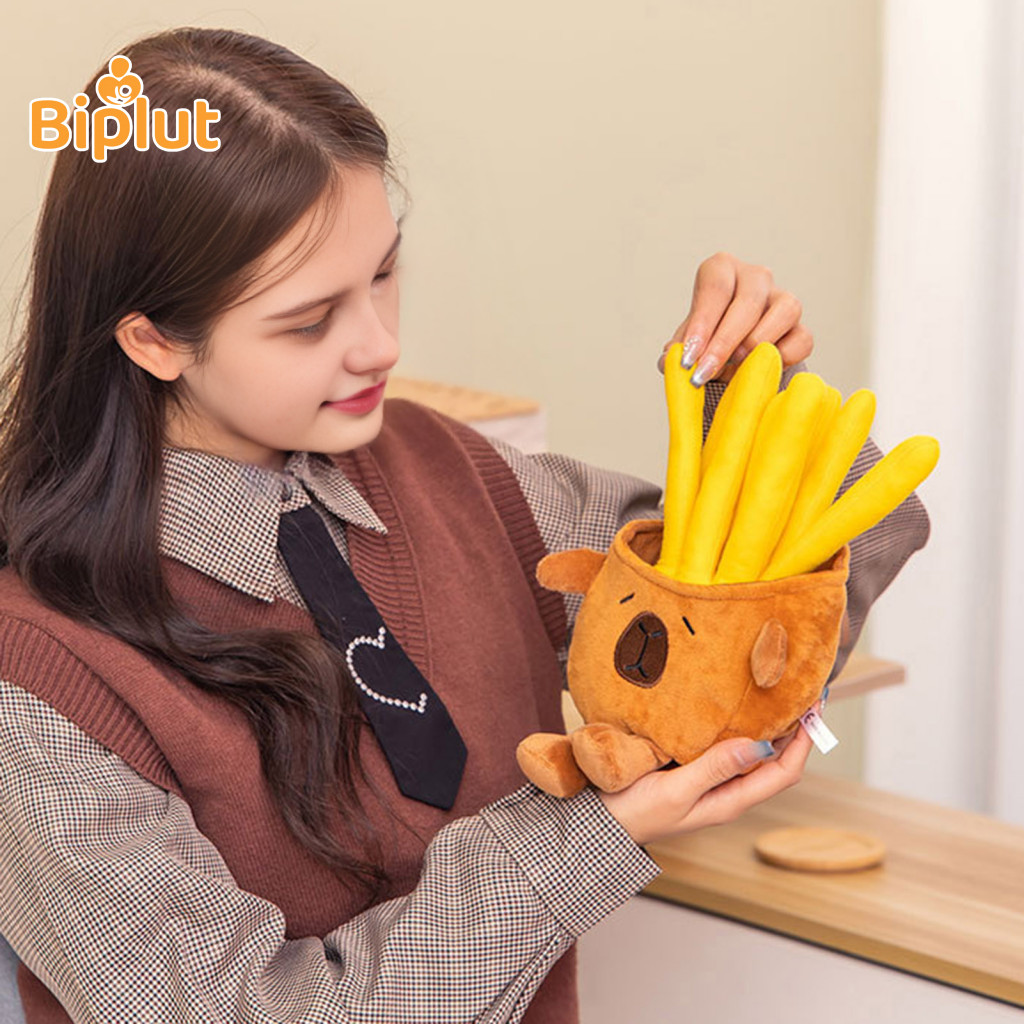 Soft Stuffed Toy French Fries Design Plush Doll Soft and Cute Capybara ...