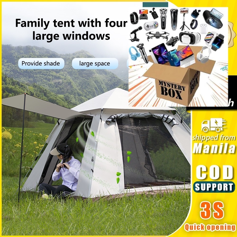 Camping tent 3-5-8 person Family Tent Automatic Tent Foldable Camping ...