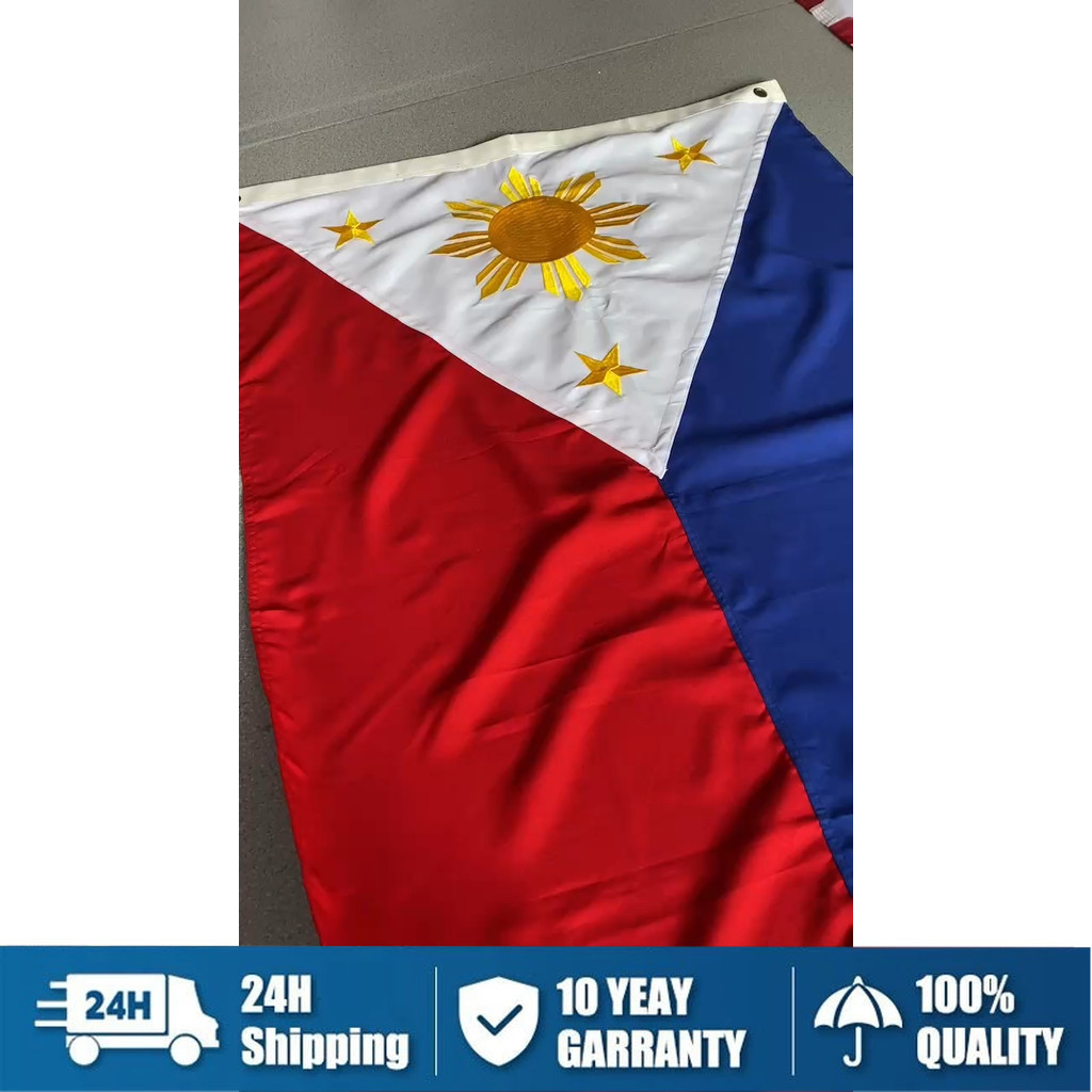 [Free Shipping] Philippine Flag (Watawat) Fabric/Embroidered 3ft x 5ft ...
