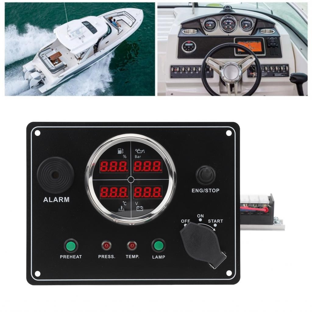 newlanrode-ph Digital Gauge Cluster Set Boat Gauges Panel Display 4 in ...