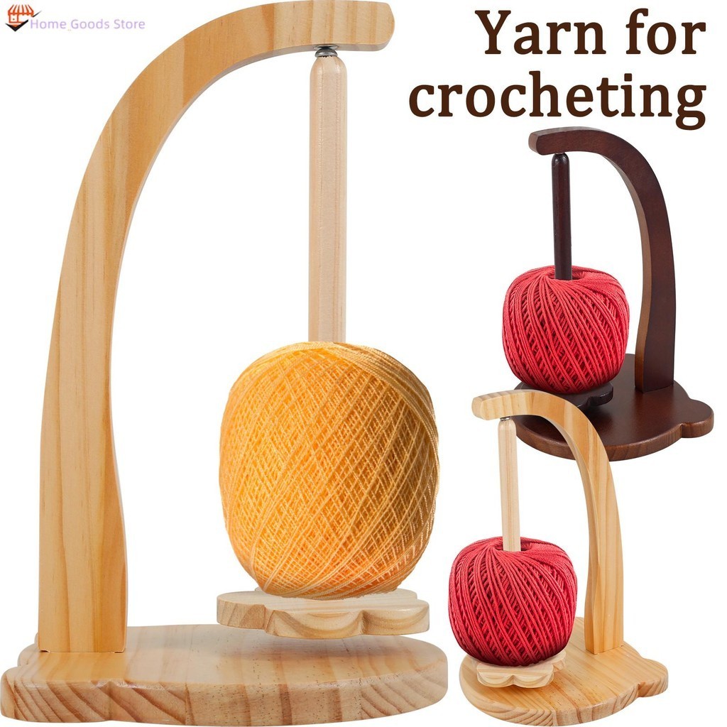Yarn Holder Wooden Yarn Spinner Sewing Spindle Thread Holder Rotating ...