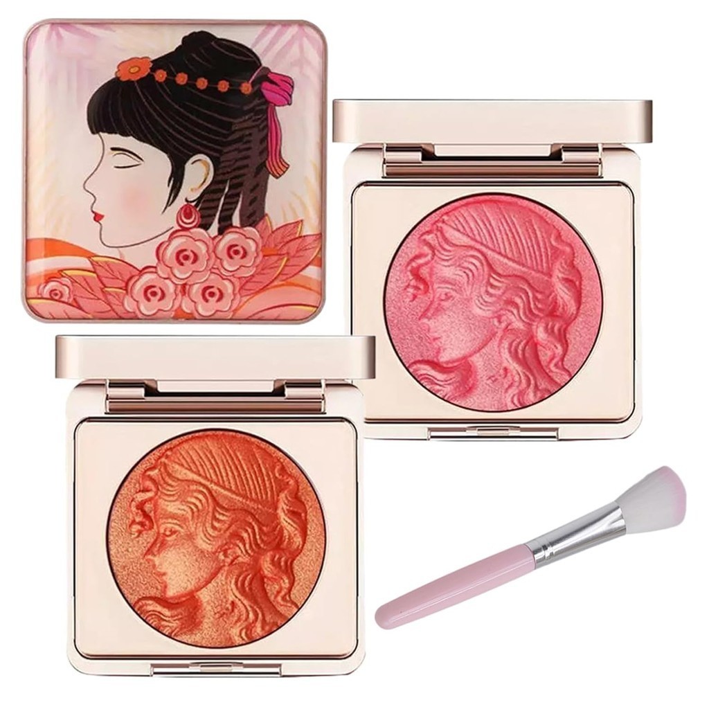 Embossed Smooth Powder Blush Palette For Cheeks,Embossed Girl Blush for ...