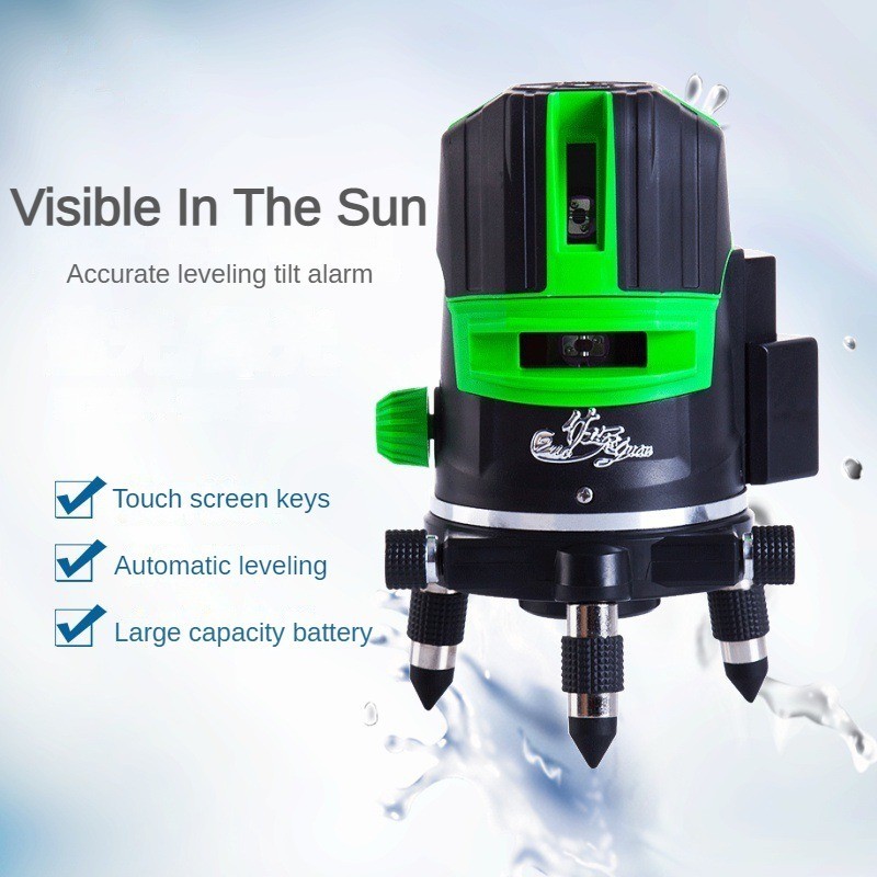 2/3/5 Line Green Light Laser Level Rechargeable Self-Leveling Spirit ...