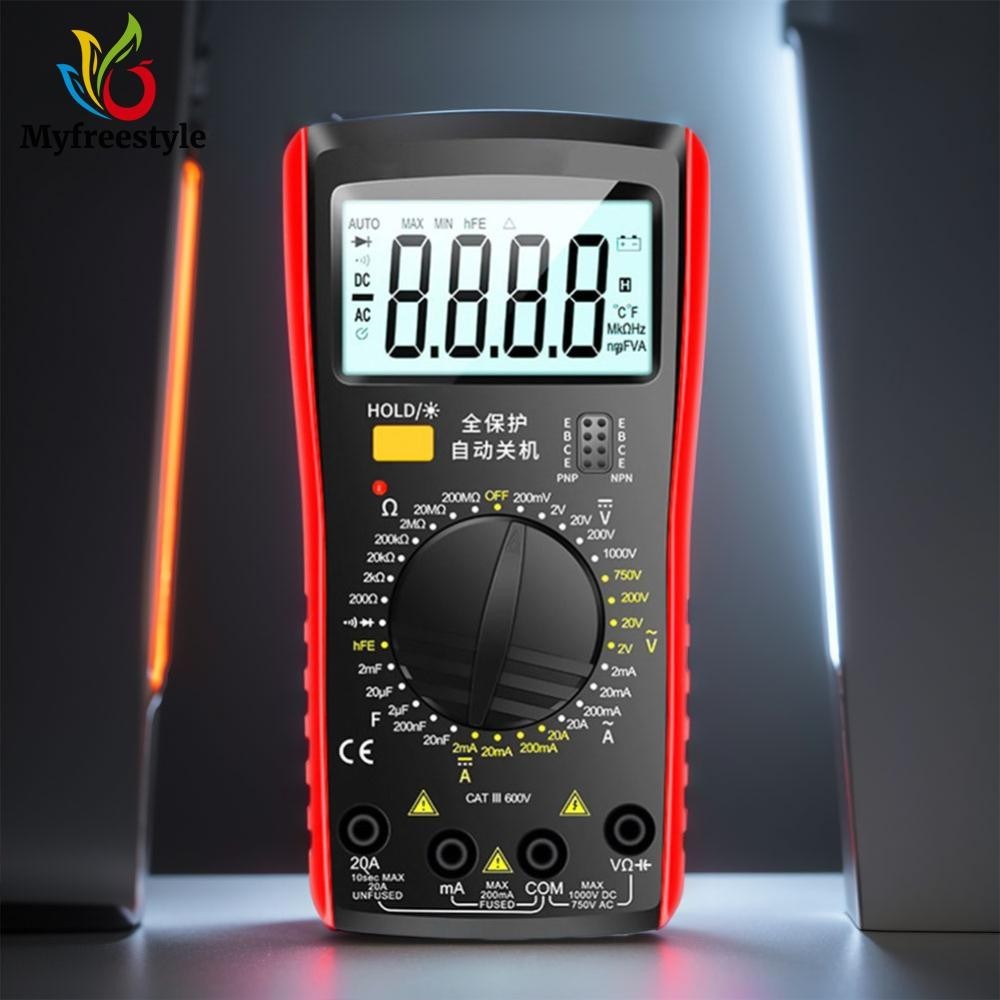 Digital Multimeter 1999 Counts DC AC Voltmeter Auto-Ranging Ohm Volt ...