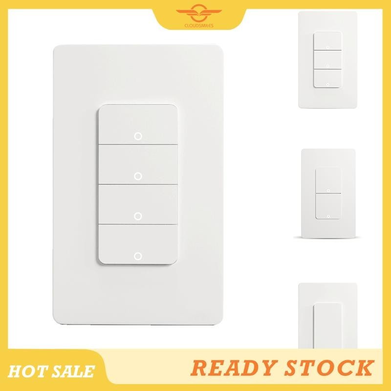[CloudsMiles] Tuya Wi-Fi Smart Light Switch US Single Pole Push Button Wall Switch Work with for ...