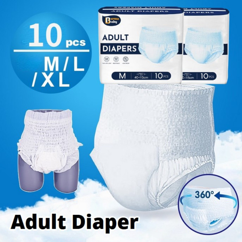 10 Pack Adult Diapers Disposable Underwear for Elderly Care High ...