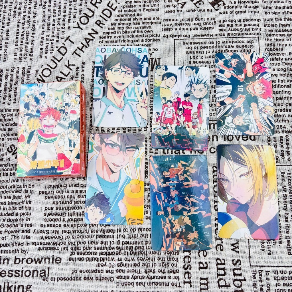 55pcs Anime Manhwa Manga Haikyuu!! Jujutsu Kaisen Hologram Laser Lomo ...