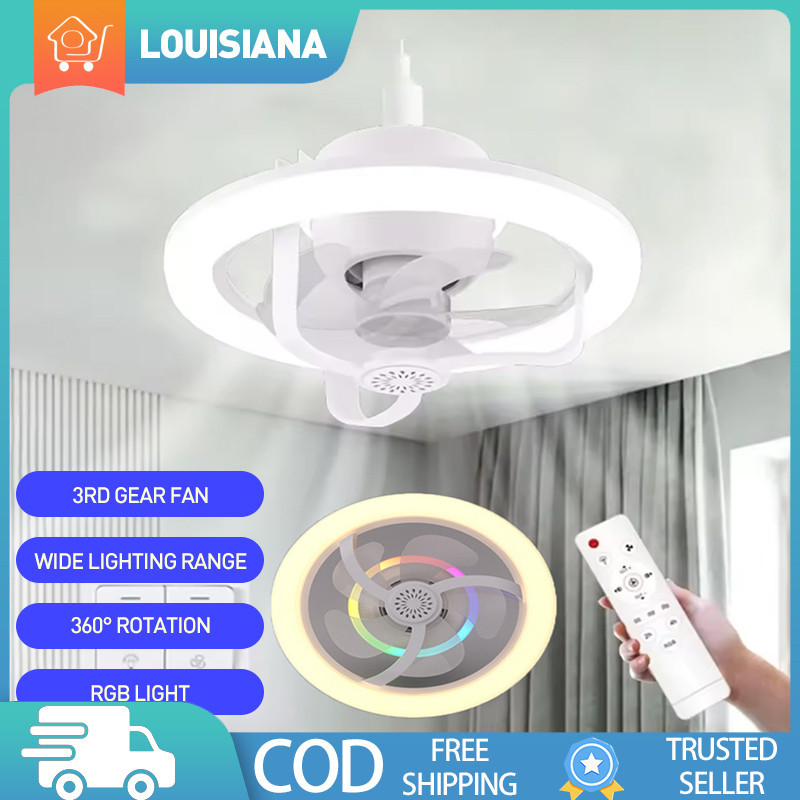 Ceiling Fan with LED Light Three Color Lights/ Light Regulation/wind ...